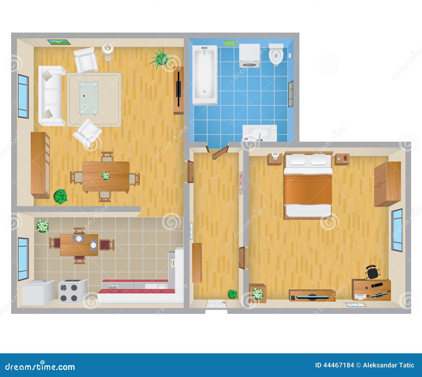Apartment Plan stock vector. Illustration of design, door - 44467184