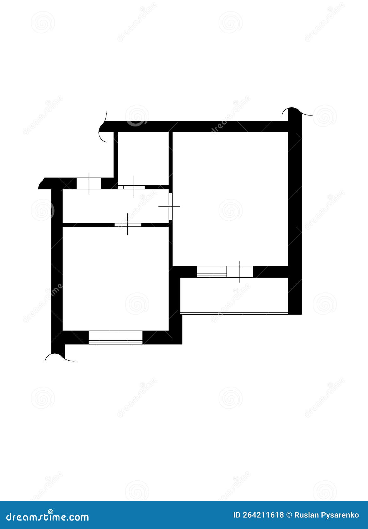 Apartment Plans. House Room Layout. Home Floorplan Stock Illustration ...