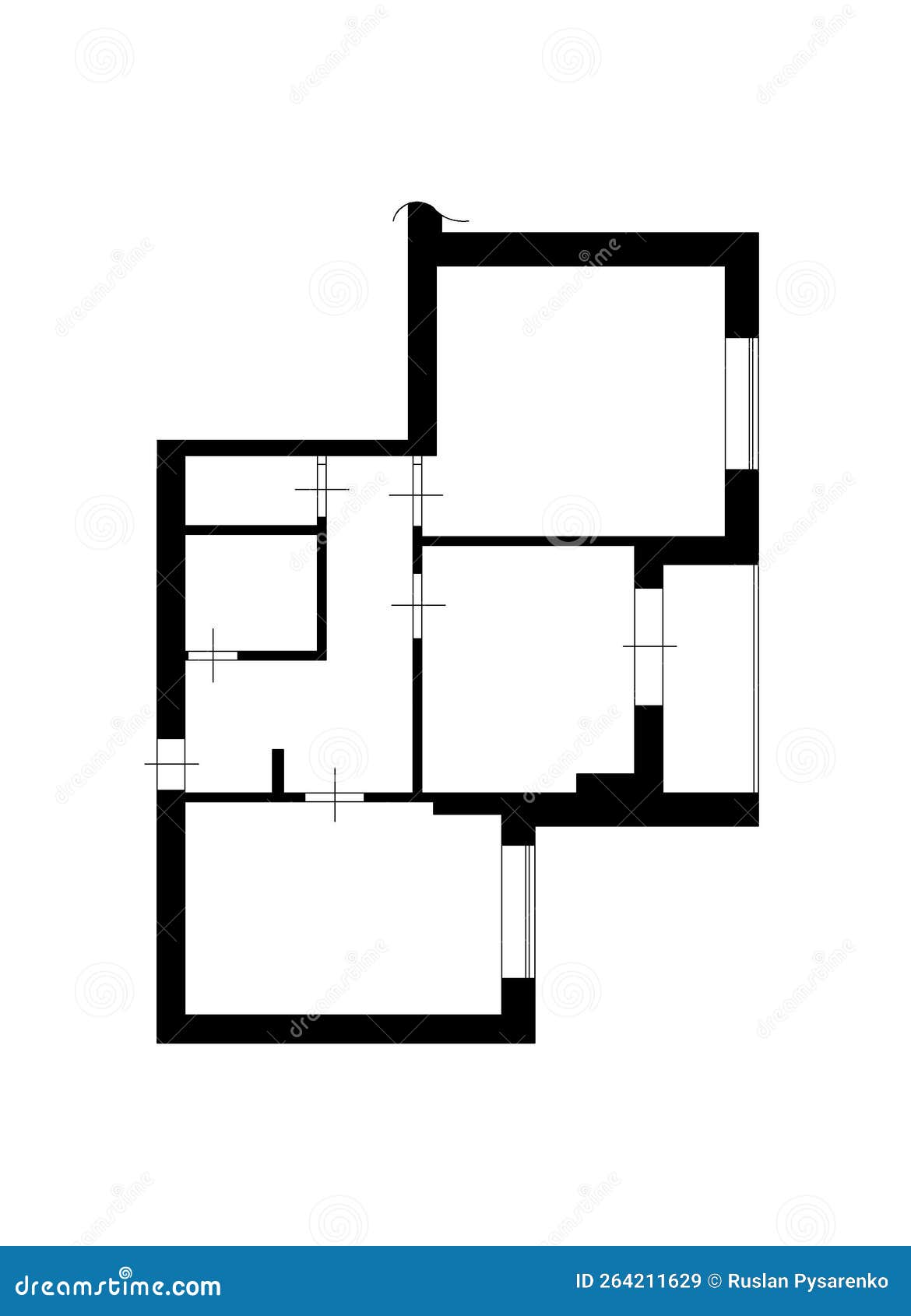 Apartment Plans. House Room Layout. Home Floorplan Stock Illustration ...