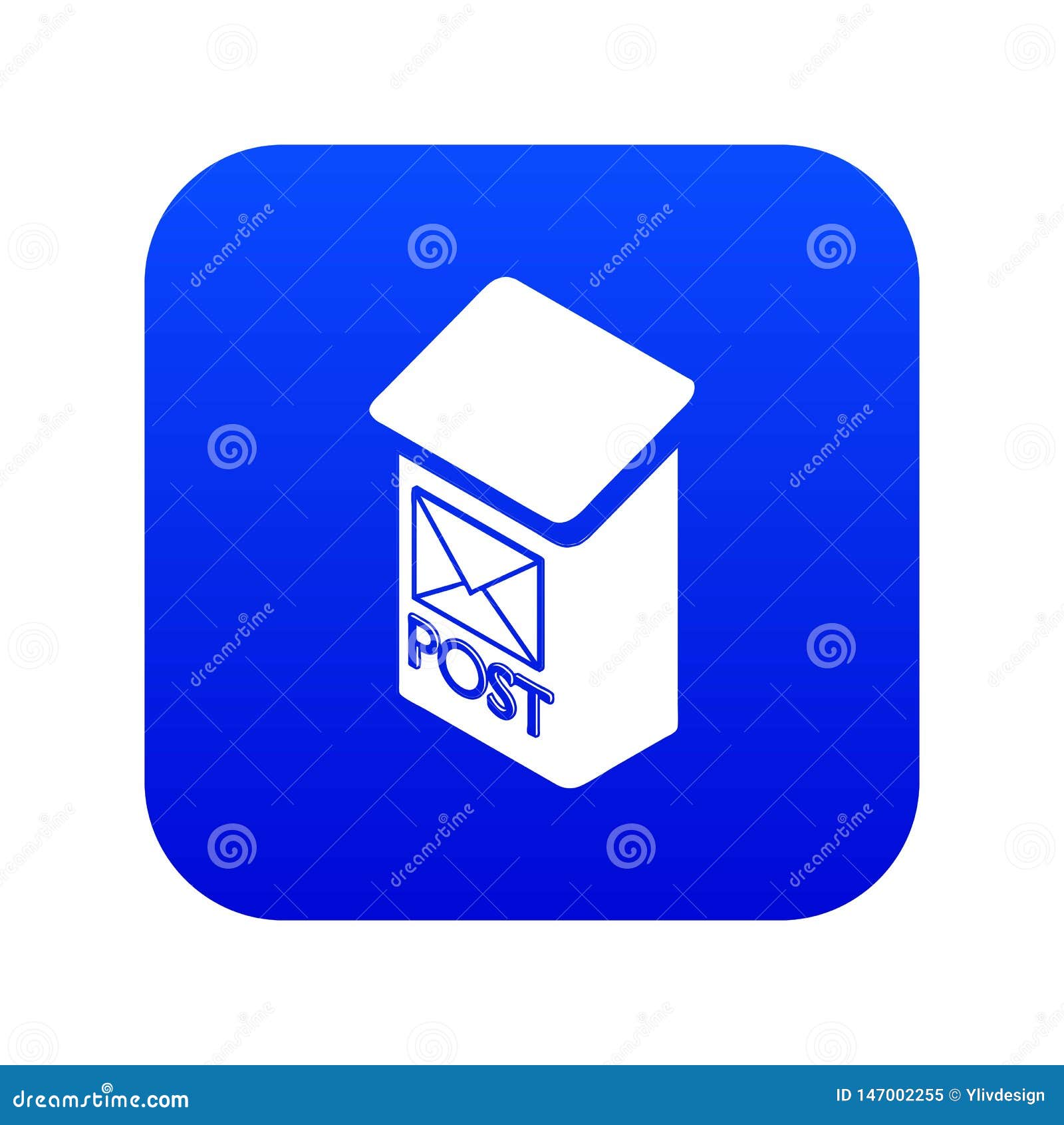 Apartment Post Box Icon Blue Vector Stock Vector - Illustration of ...