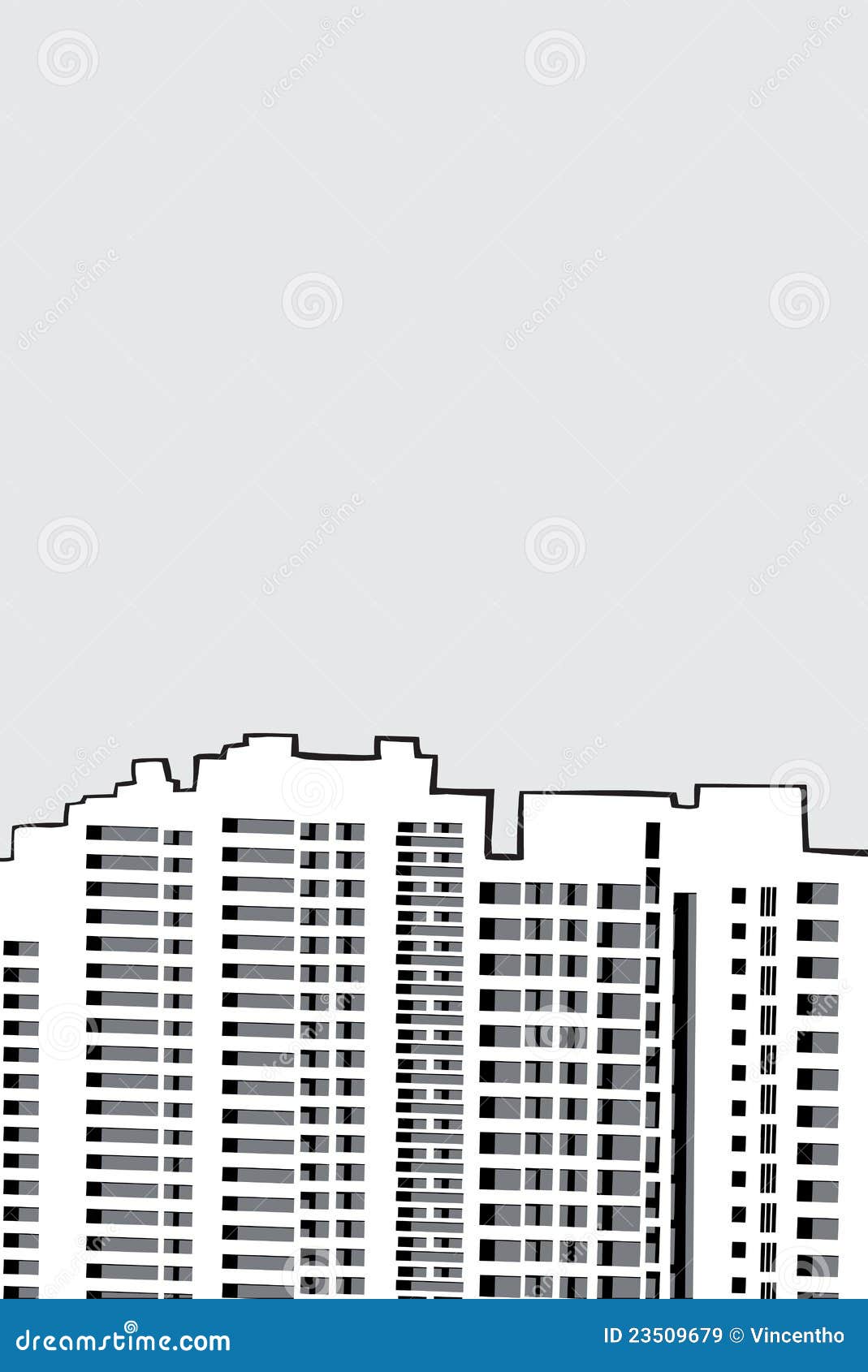 Apartment Skyline Skyscraper High-Rise Building Stock Vector ...