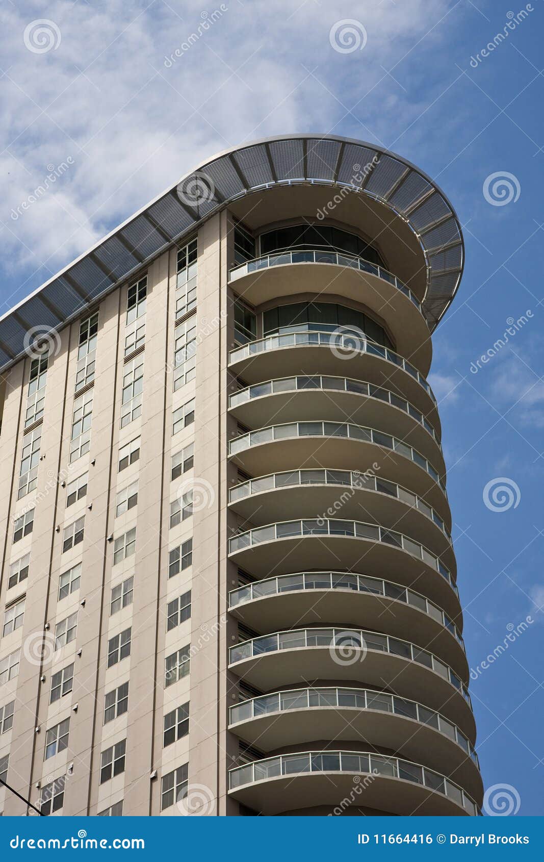 Apartment Tower with Curved Balconies Stock Photo - Image of apartment ...