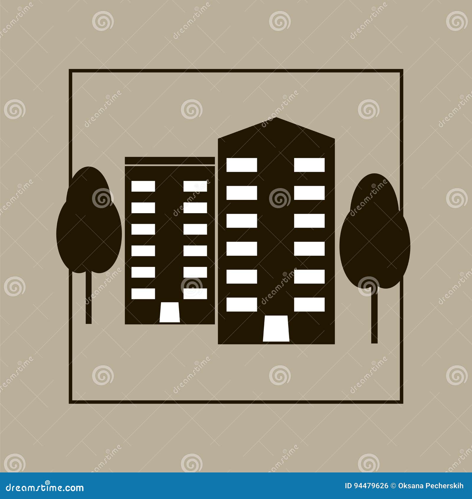Apartment Vector Isolated. Ofice Building Stock Vector - Illustration ...