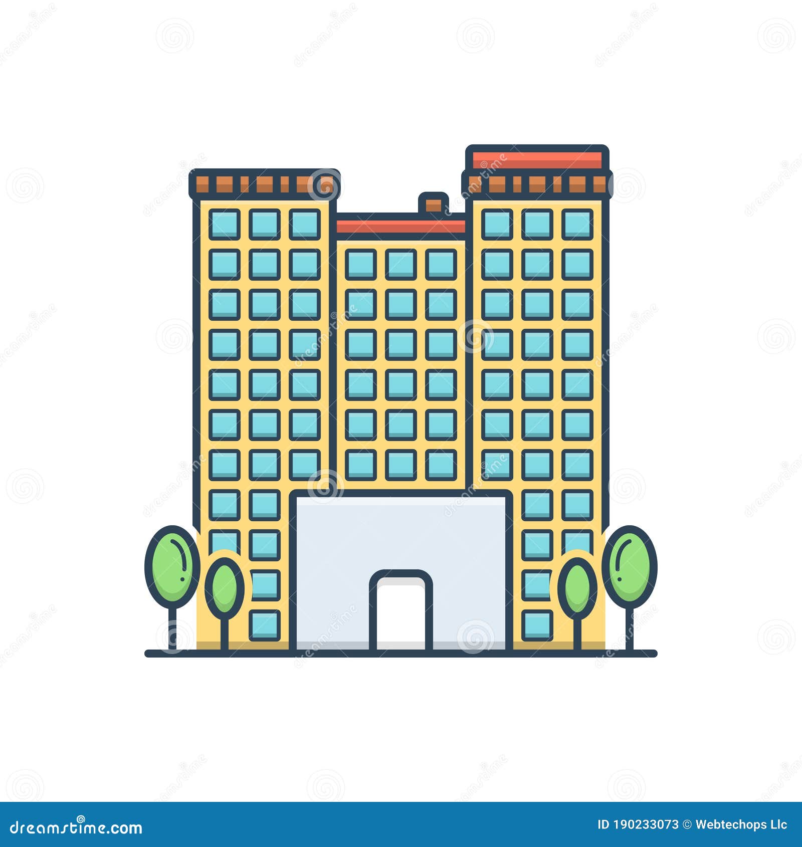 Color Illustration Icon for Apartments, Flat and Architectural Stock ...