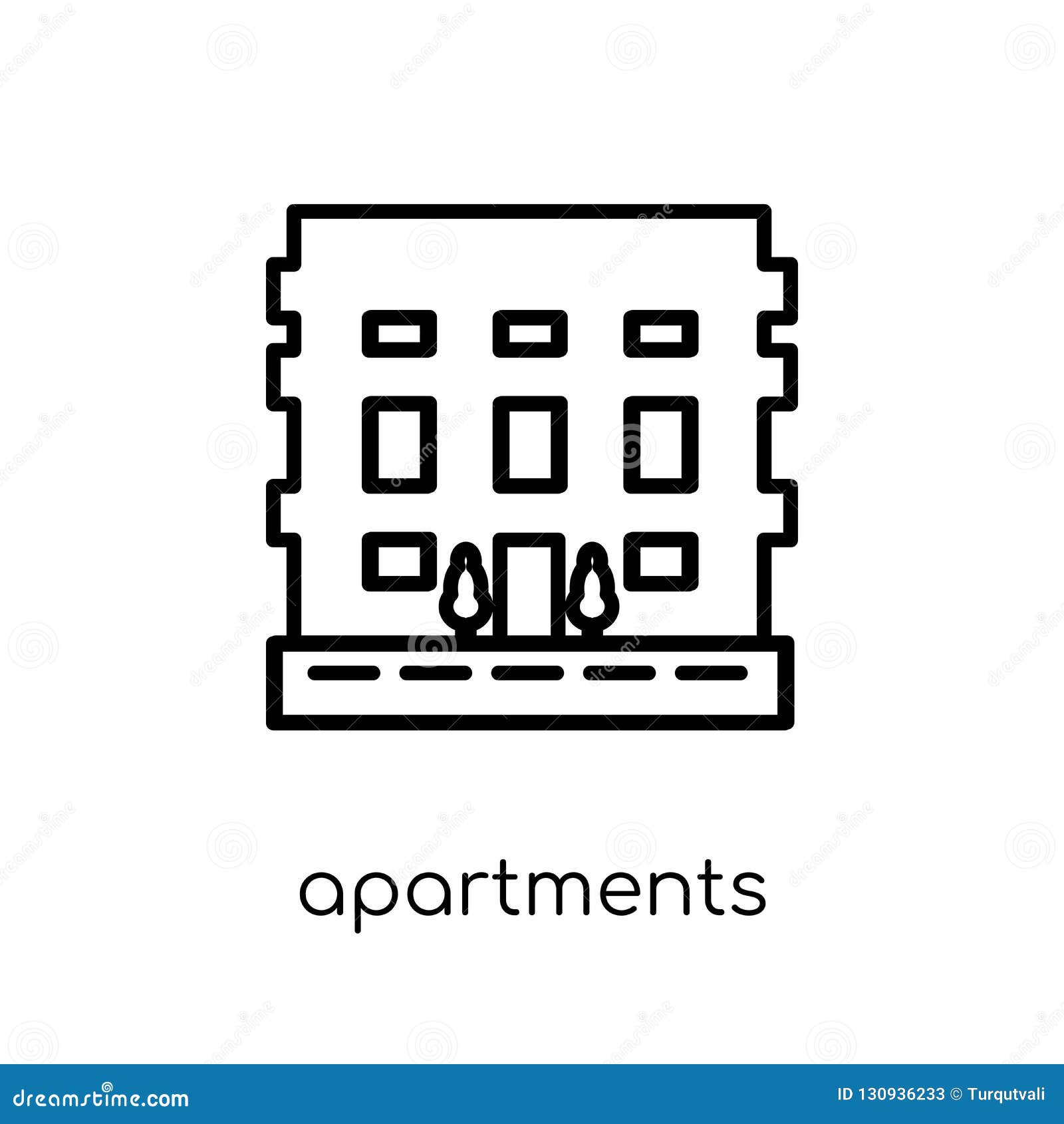 Apartments Icon. Trendy Modern Flat Linear Vector Apartments Icon on ...