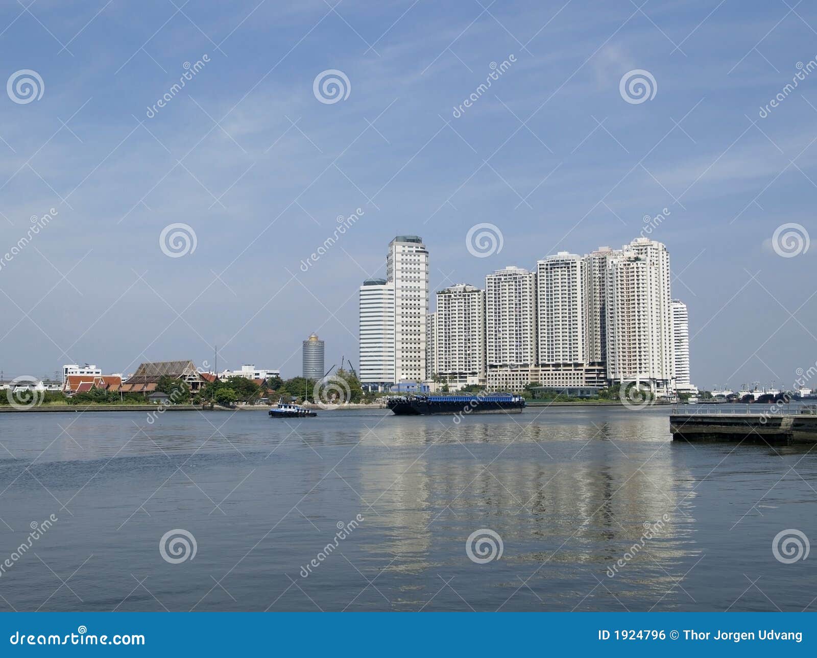 Apartments by the river stock photo. Image of building - 1924796