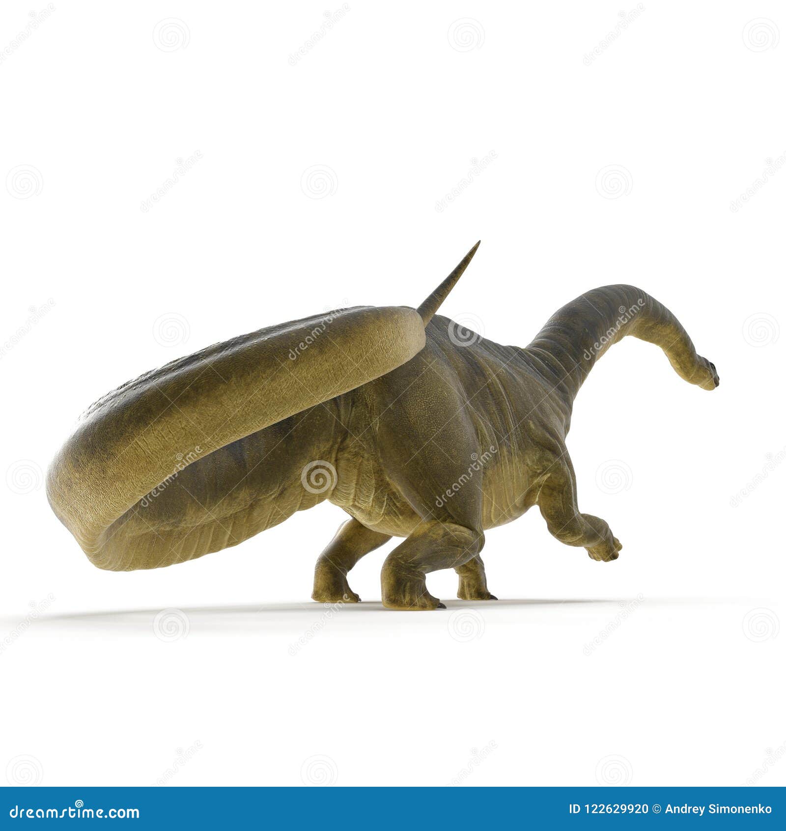 Apatosaurus Dinosaur on White. 3D Illustration Stock Illustration ...