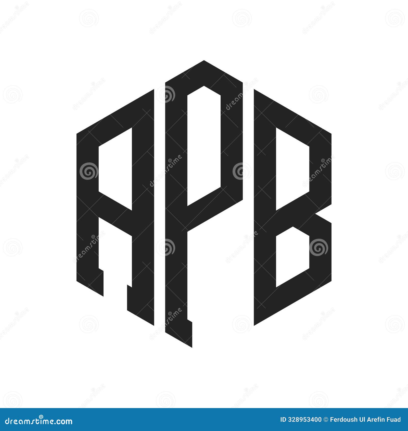APB Logo Design. Initial Letter APB Monogram Logo Using Hexagon Shape ...