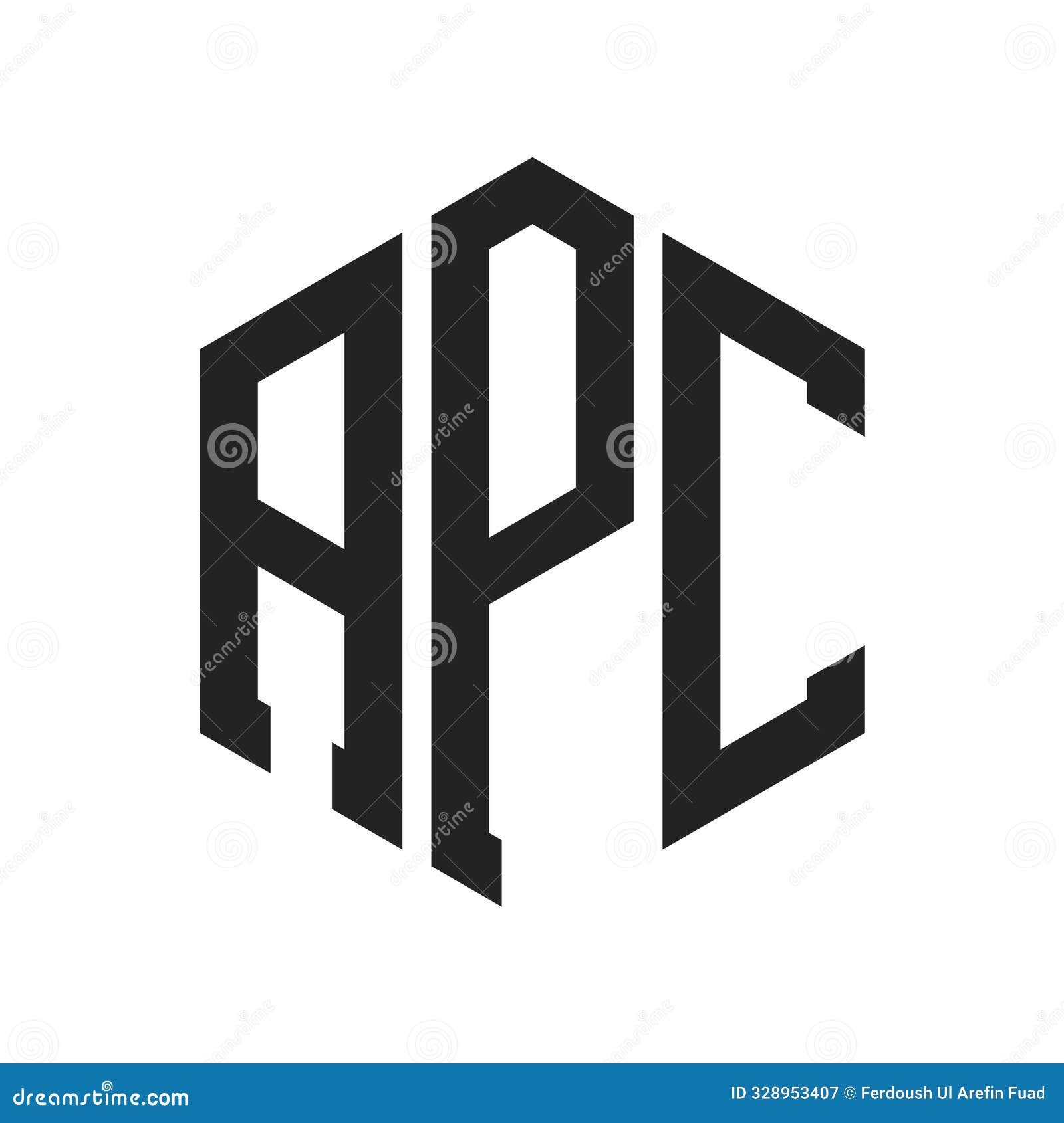 APC Logo Design. Initial Letter APC Monogram Logo Using Hexagon Shape ...
