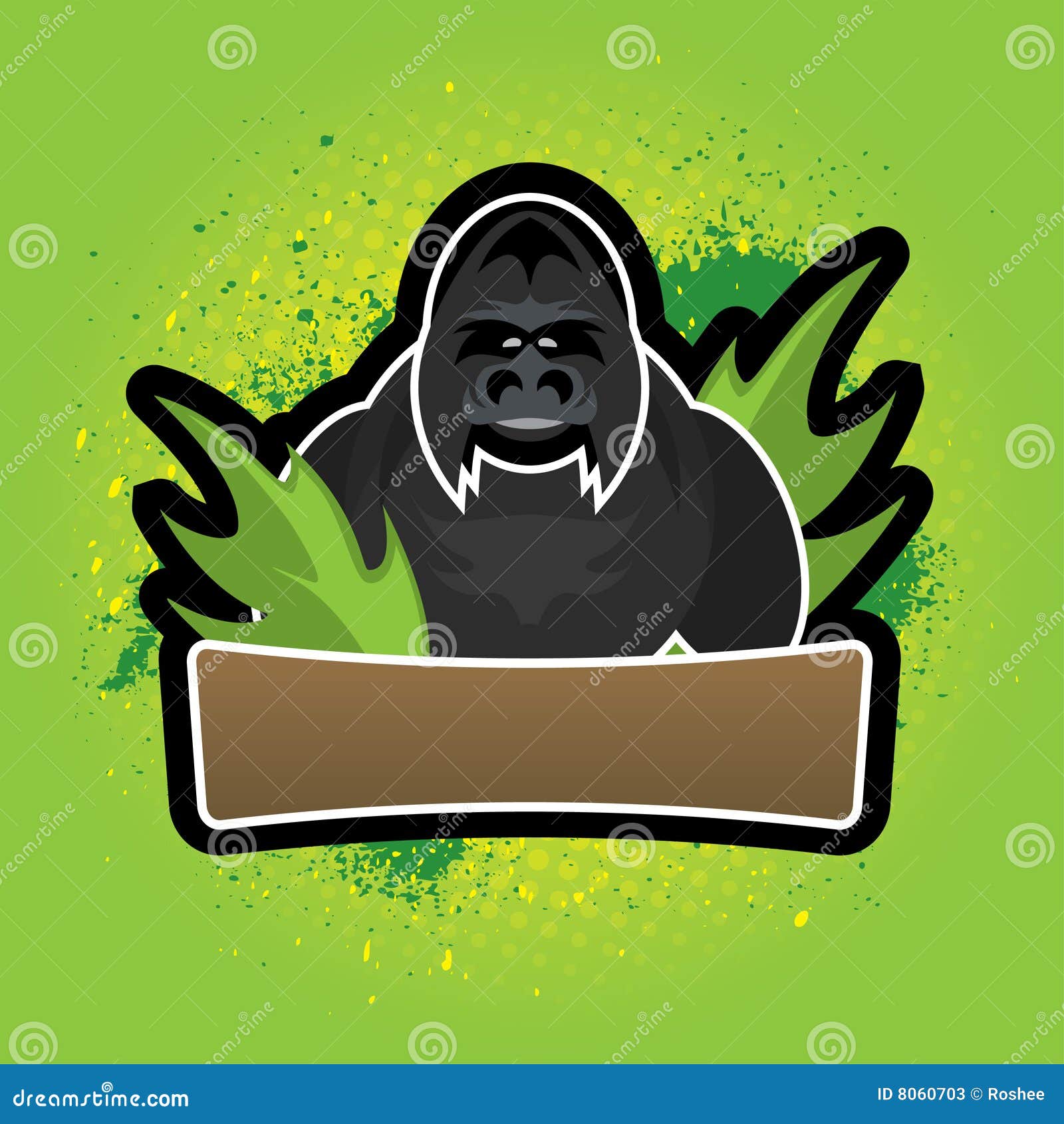 Ape Banner Cartoon Vector | CartoonDealer.com #8060703