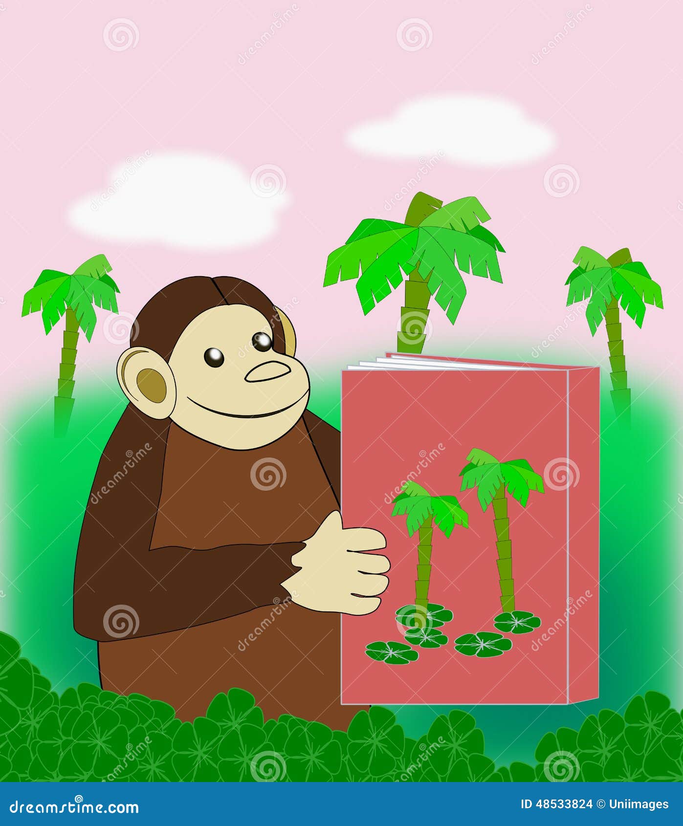 Ape with Bok stock illustration. Illustration of happy - 48533824
