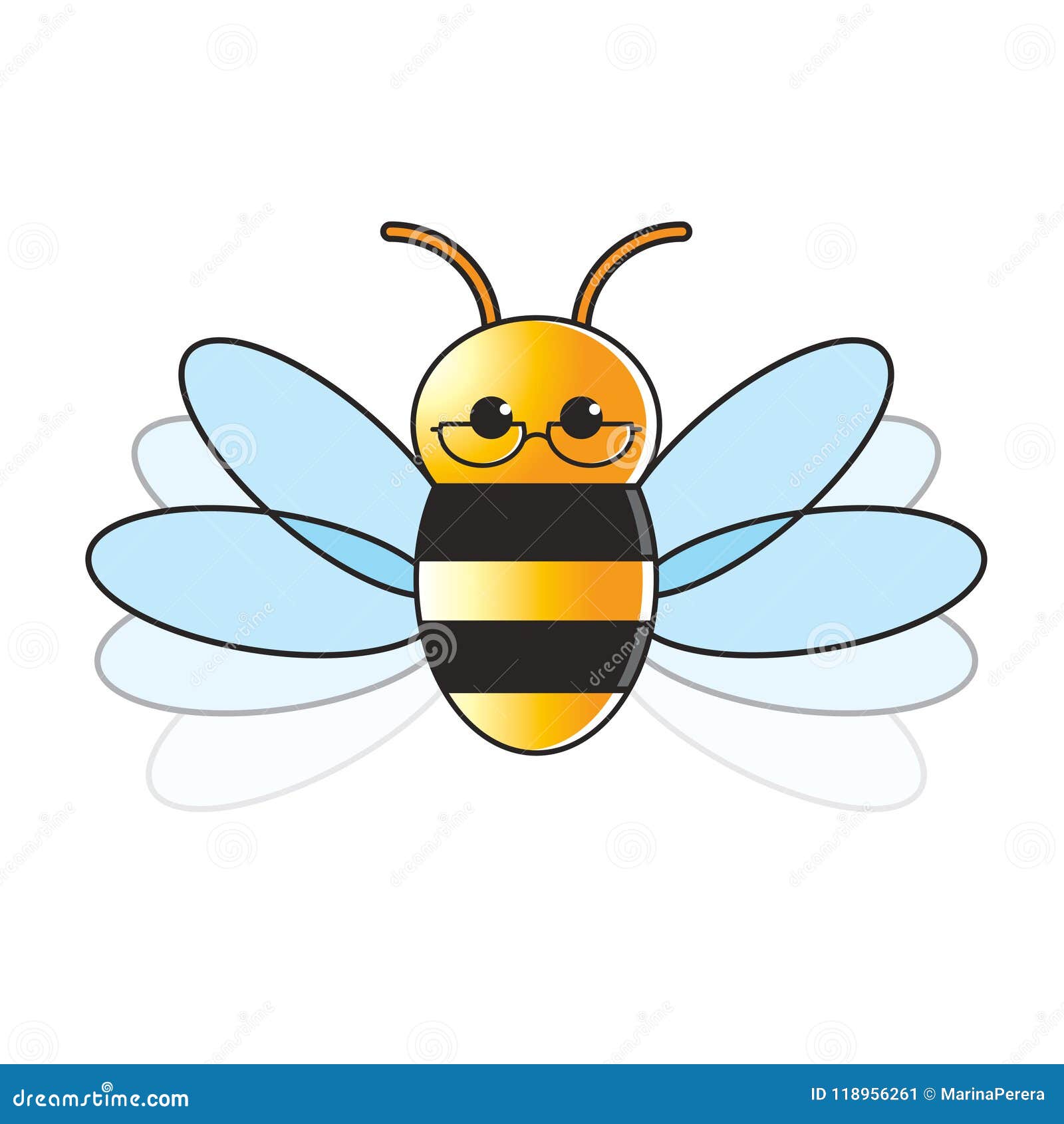 Ape Con Le Ali Di Diffusione Di Vetro Dell'occhio Illustrazione ...