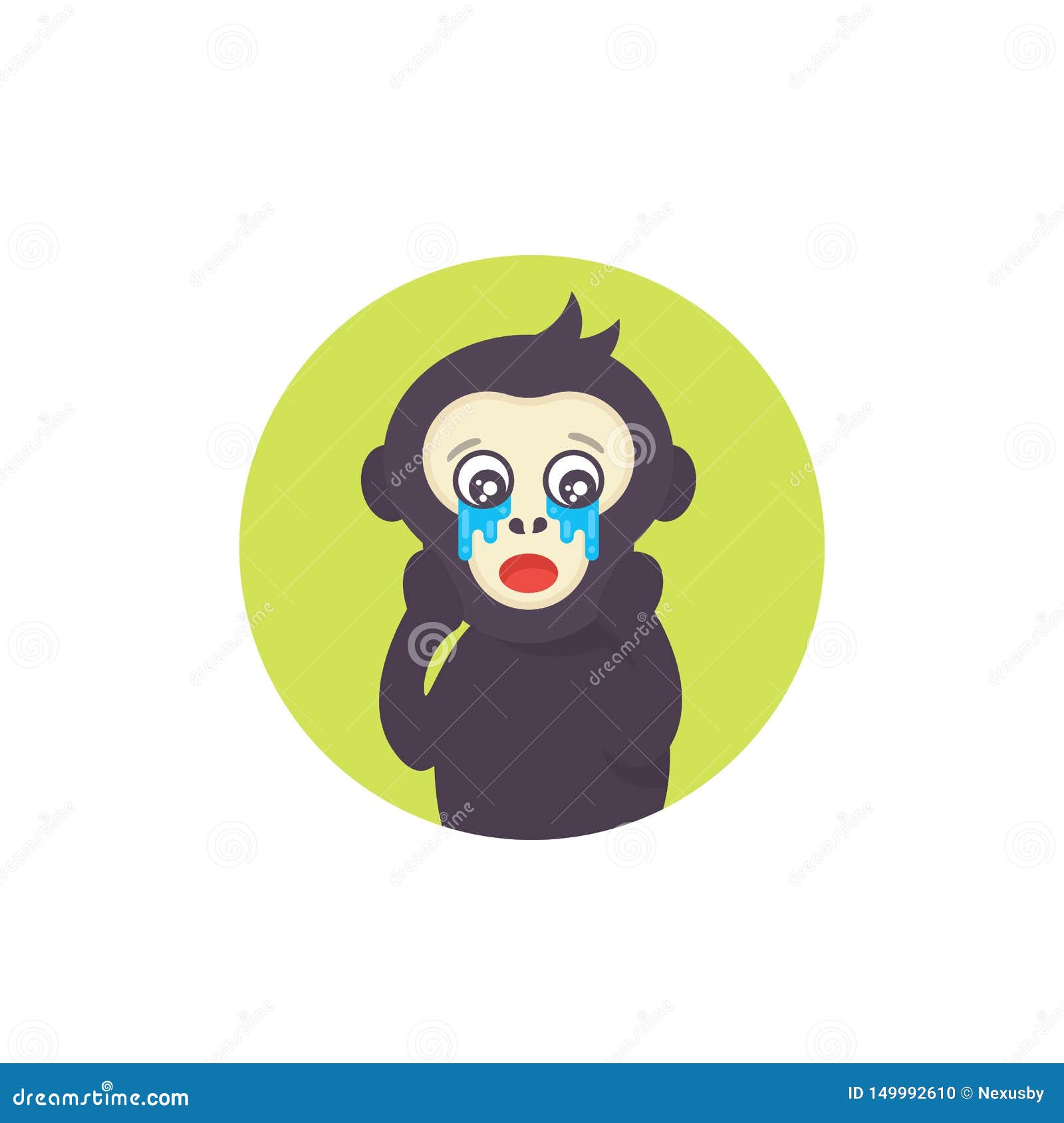Ape, crying monkey, vector stock vector. Illustration of brown - 149992610