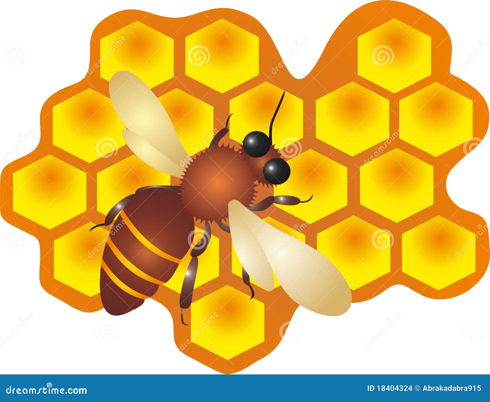 Ape e miele illustrazione vettoriale. Immagine di illustrazione - 18404324