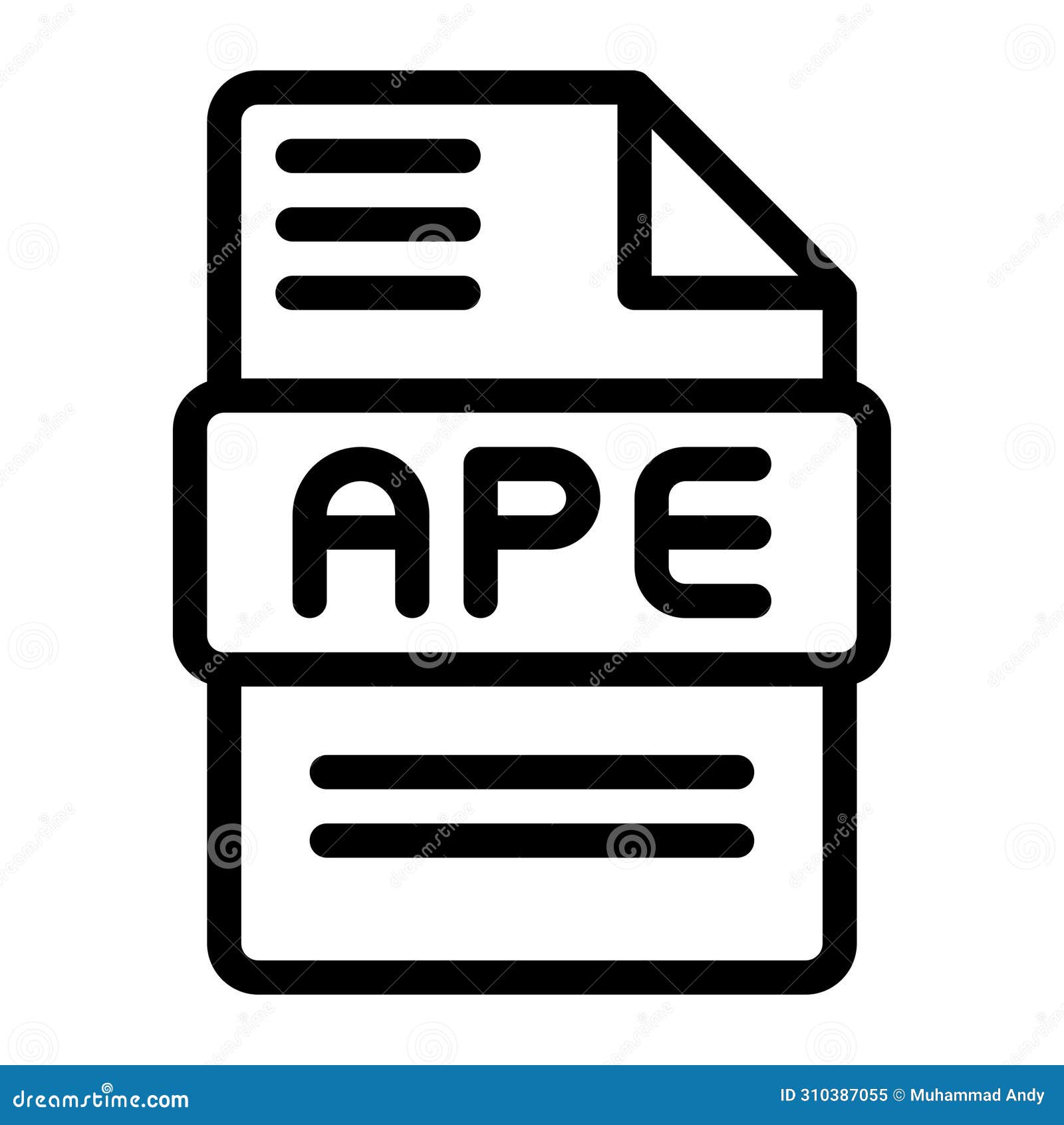 Ape File Type Icons. Audio Extension Icon Outline Design Stock Vector ...