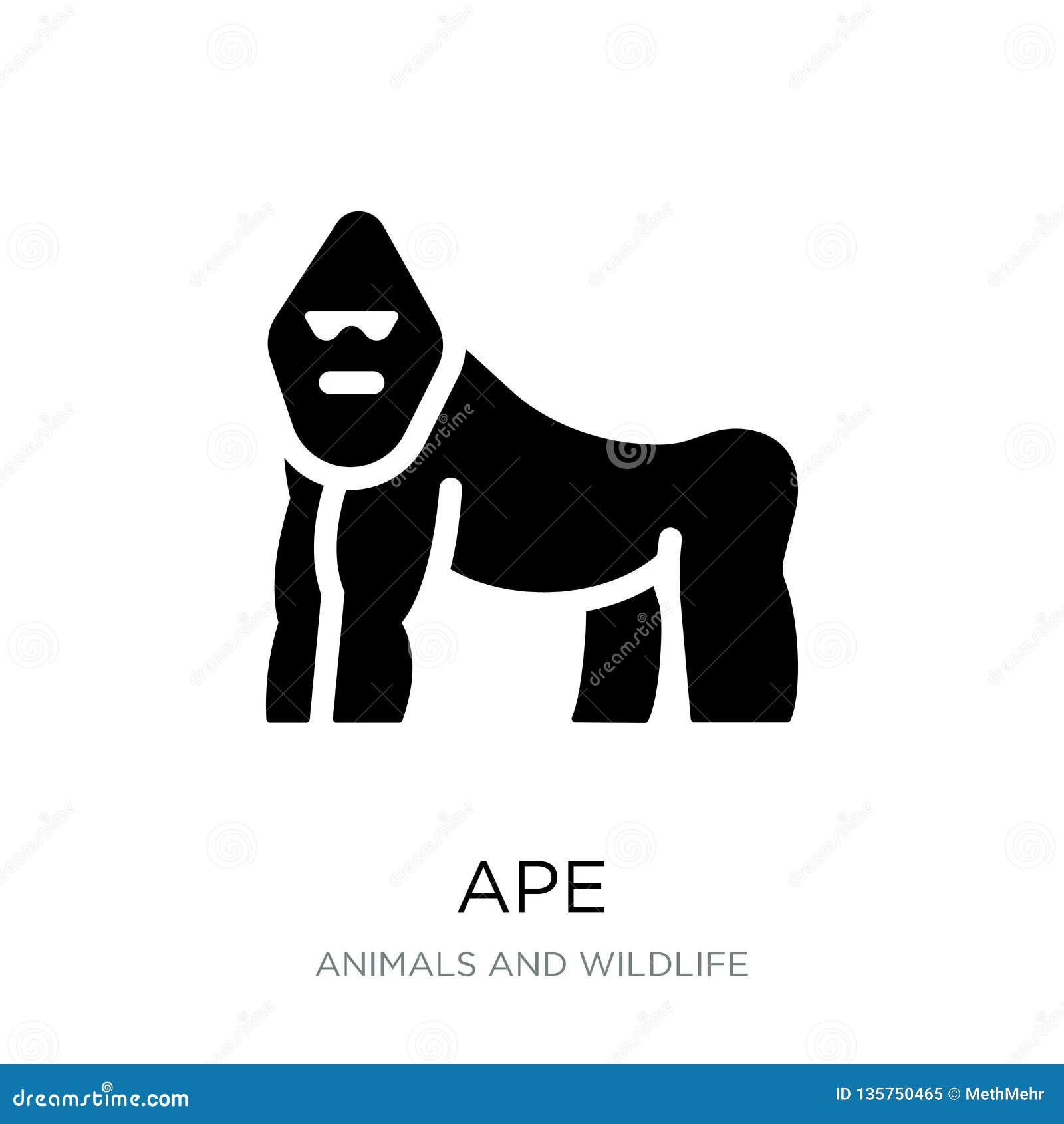 Ape Icon in Trendy Design Style. Ape Icon Isolated on White Background Stock Vector ...