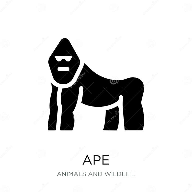 Ape Icon in Trendy Design Style. Ape Icon Isolated on White Background ...