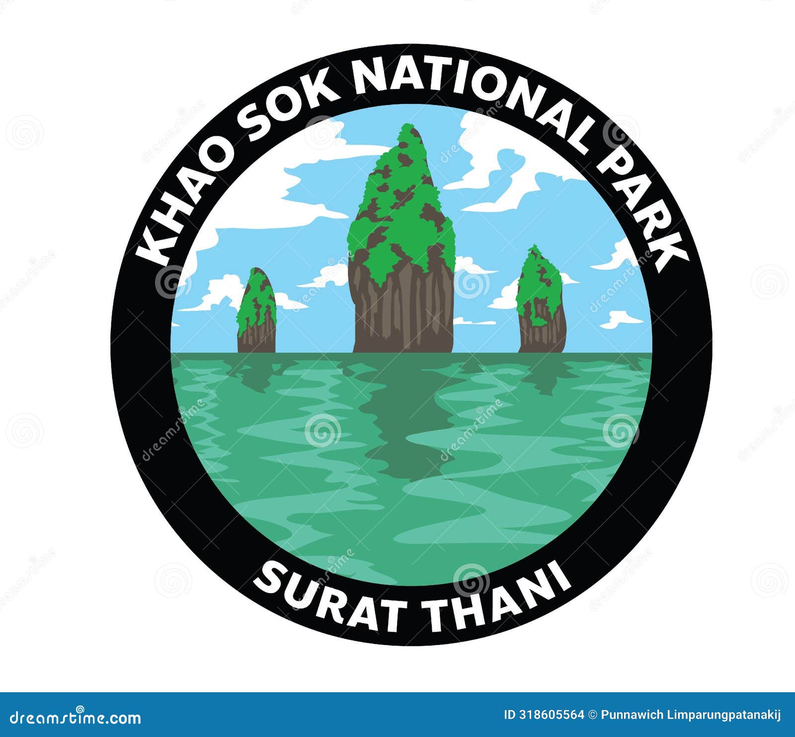 Khao Sok National Park Thailand Vector Logo Stock Vector - Illustration ...