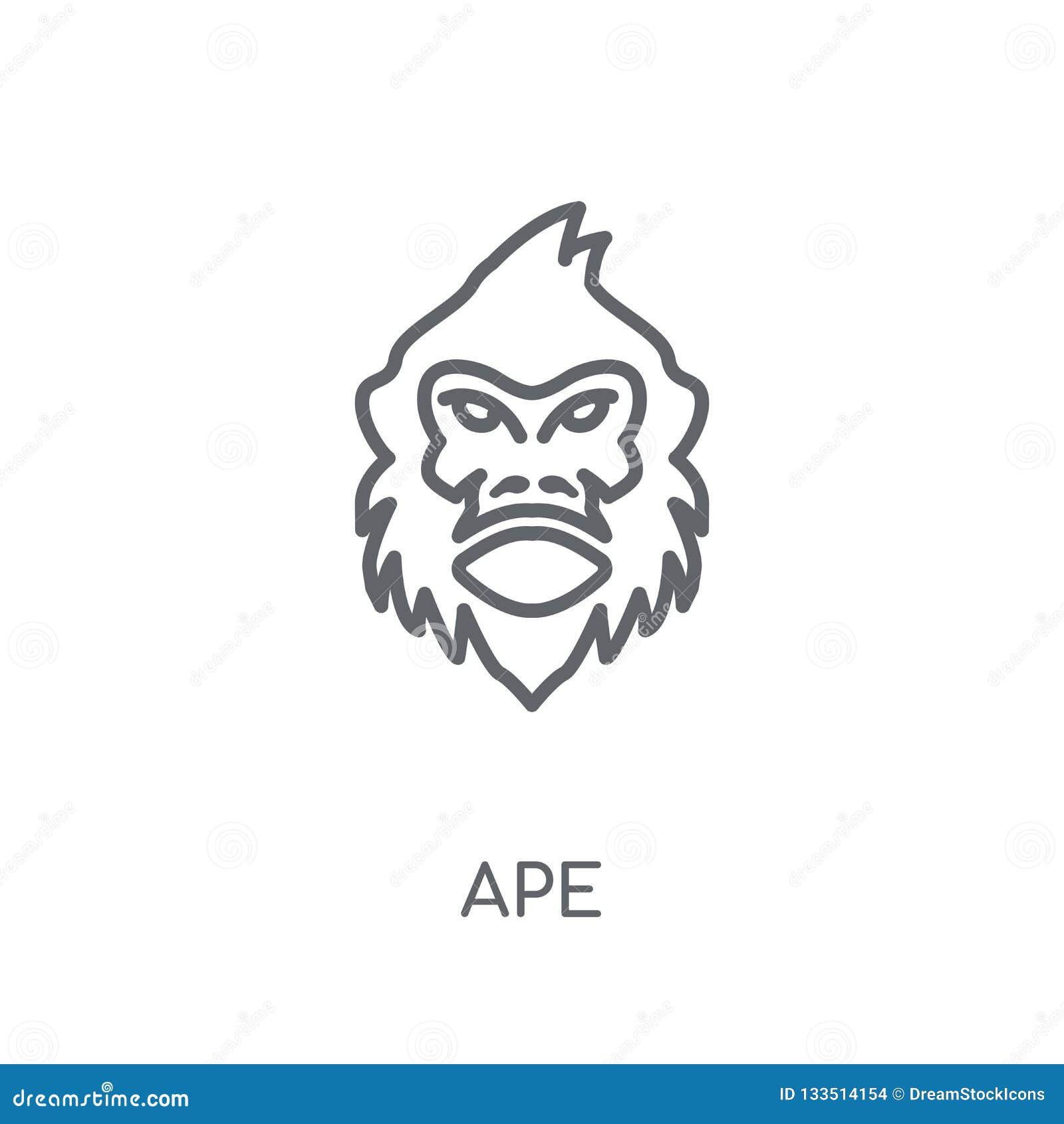 Ape Linear Icon. Modern Outline Ape Logo Concept on White Backgr Stock ...