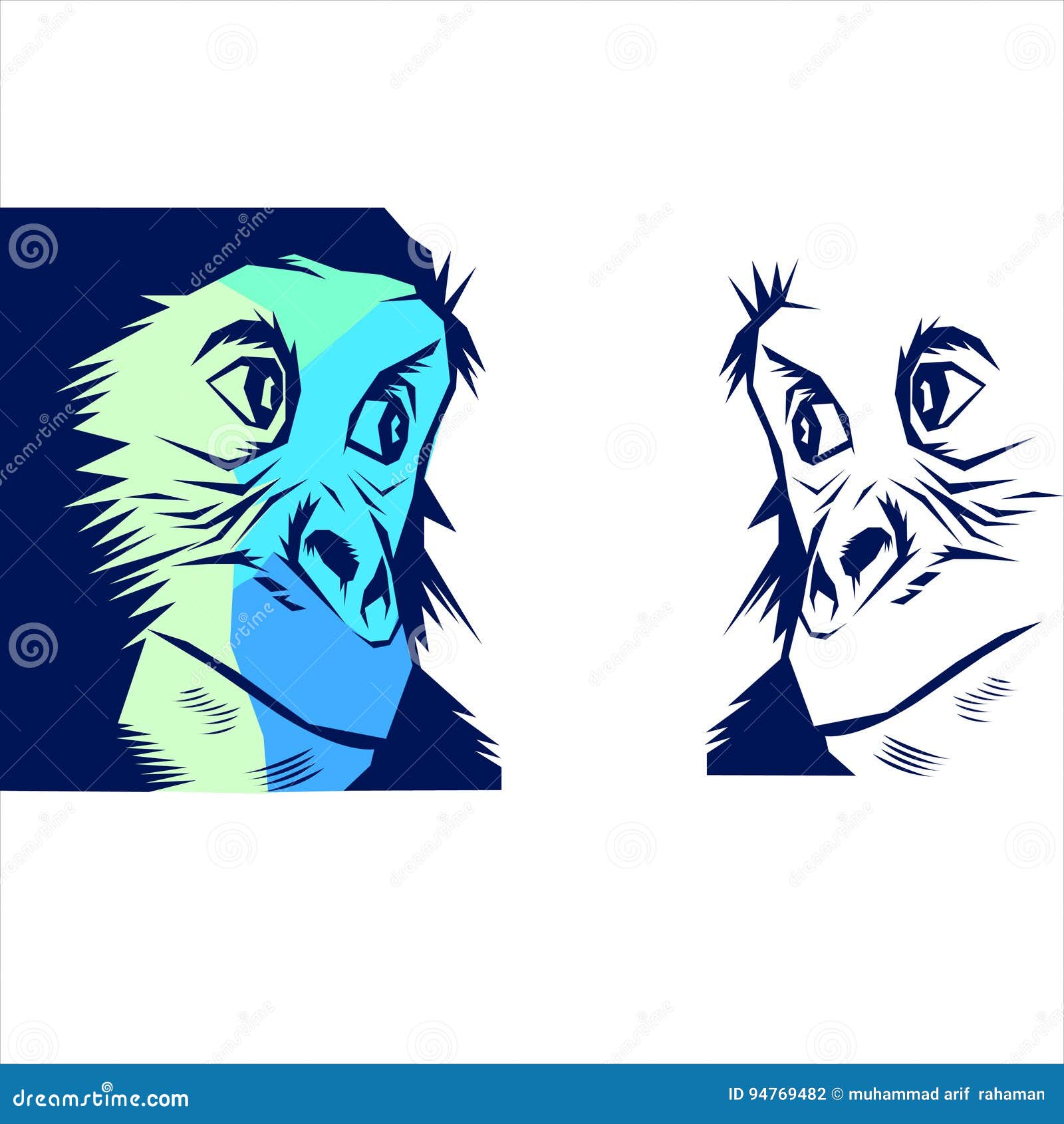 Ape monkey stock vector. Illustration of color, cute - 94769482