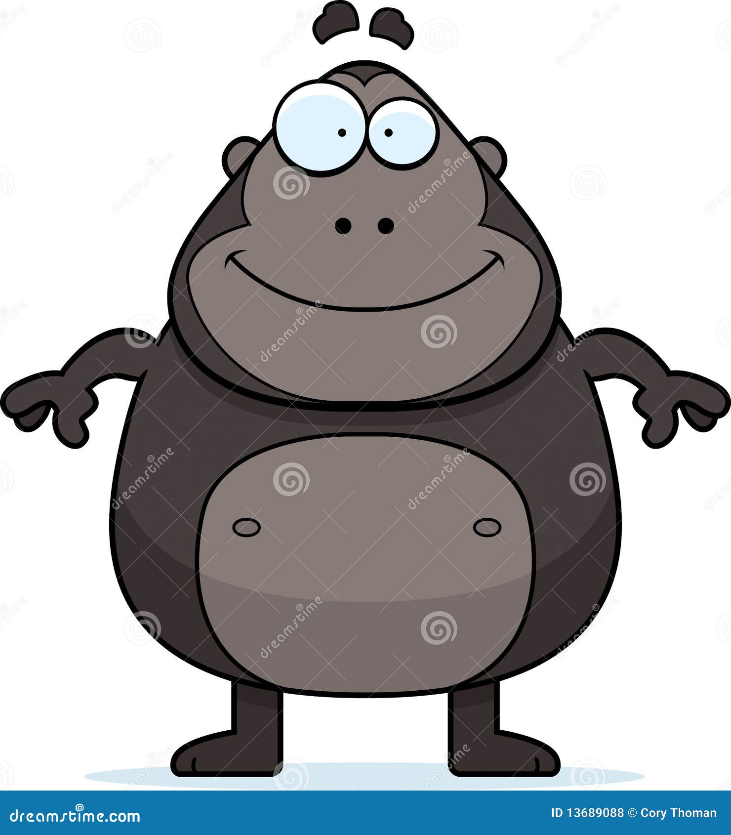 Ape Smiling stock vector. Illustration of standing, cartoon - 13689088