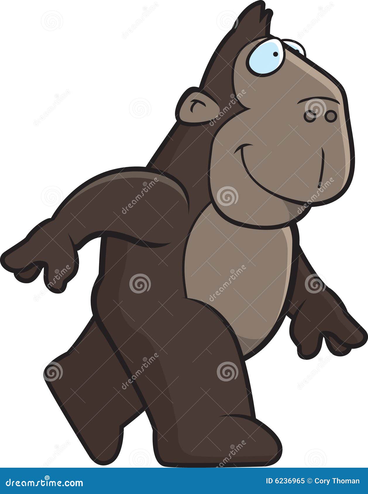 Ape Walking stock vector. Illustration of wild, cartoon - 6236965
