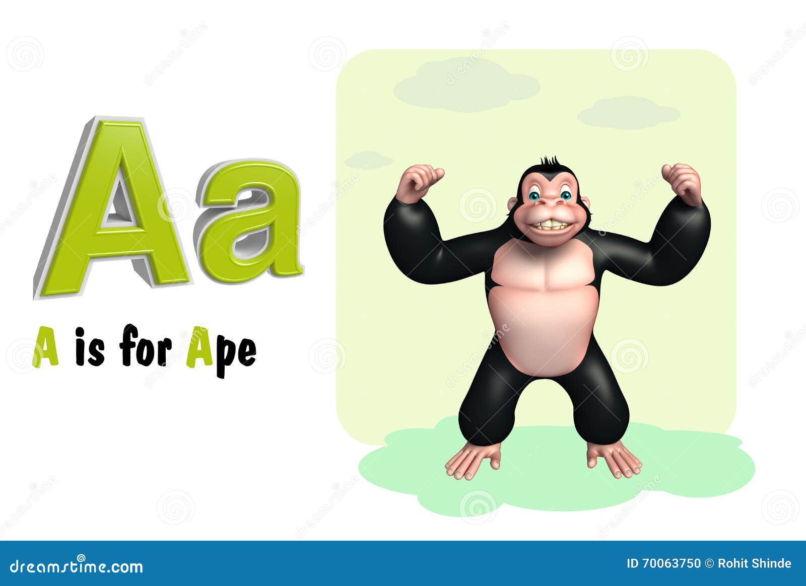 Ape Wild Animal with Alphabate Stock Illustration - Illustration of ...