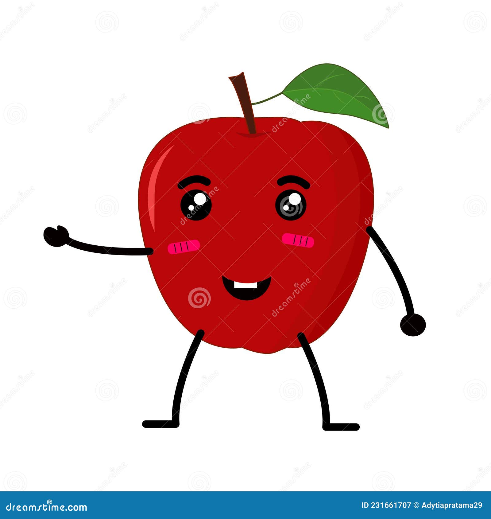 Cute Apple Vector Illustration Stock Vector - Illustration of delicious ...