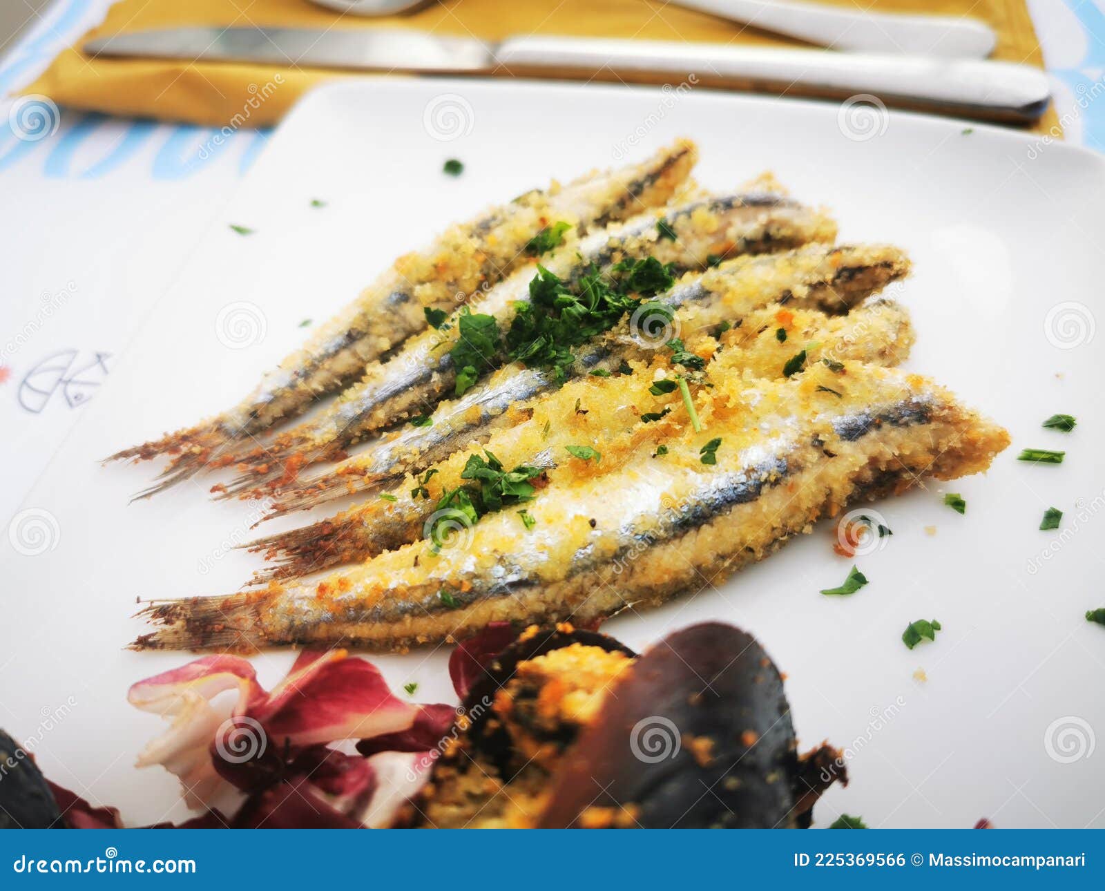 Aperitif with the Top View of the Fish Sarde Stock Photo - Image of ...