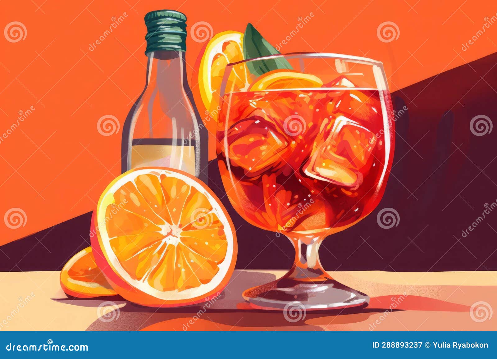 Cocktail Spritz On Black Board Cartoon Vector | CartoonDealer.com #64818787