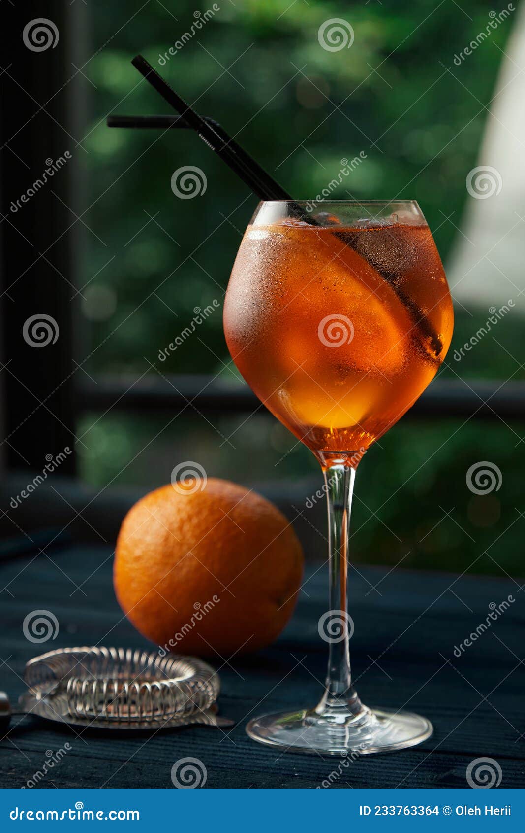 Aperol Spritz In The Background Of The Institution With An Orange ...