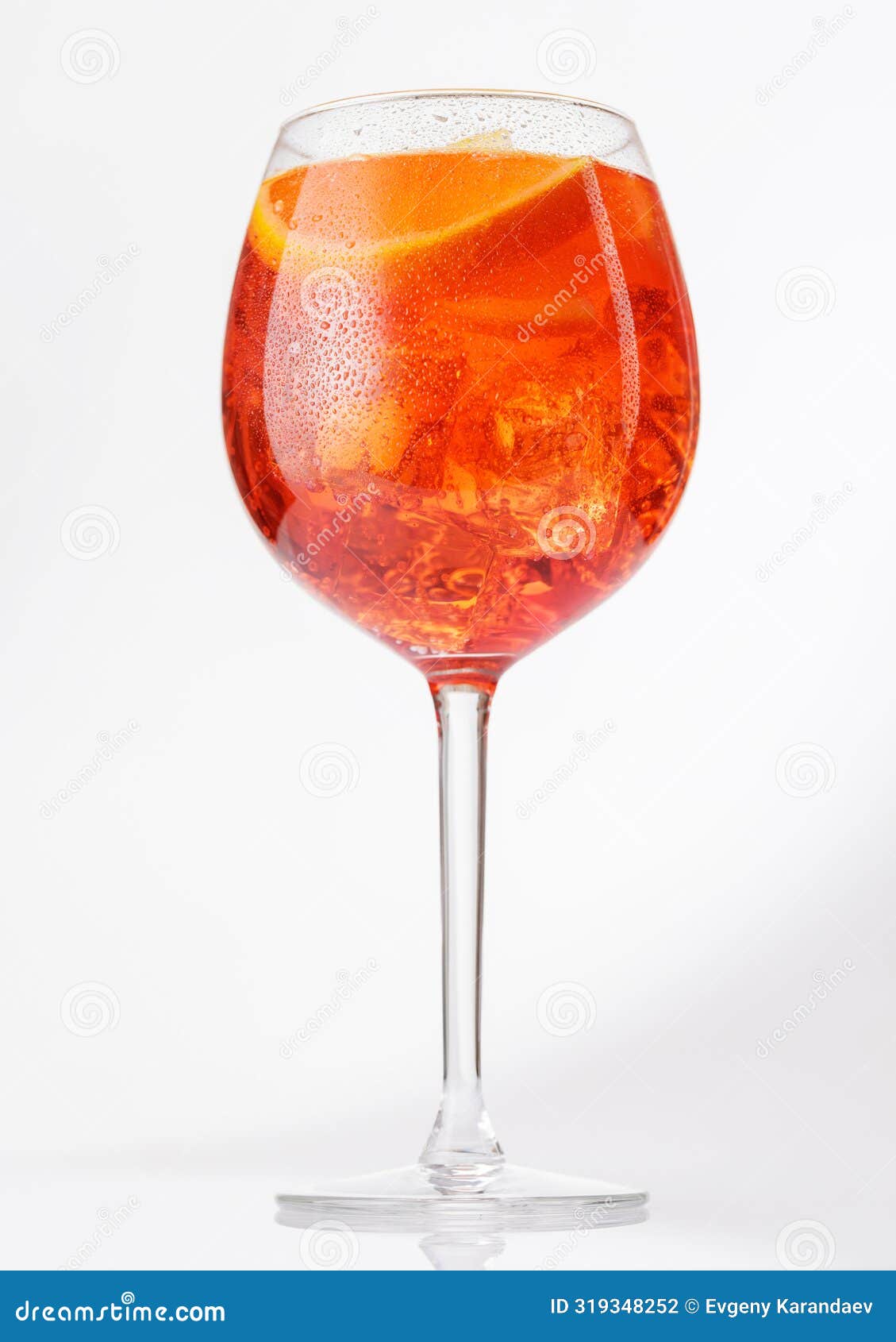 Aperol Spritz Cocktail with Orange Slice and Ice Stock Photo - Image of ...