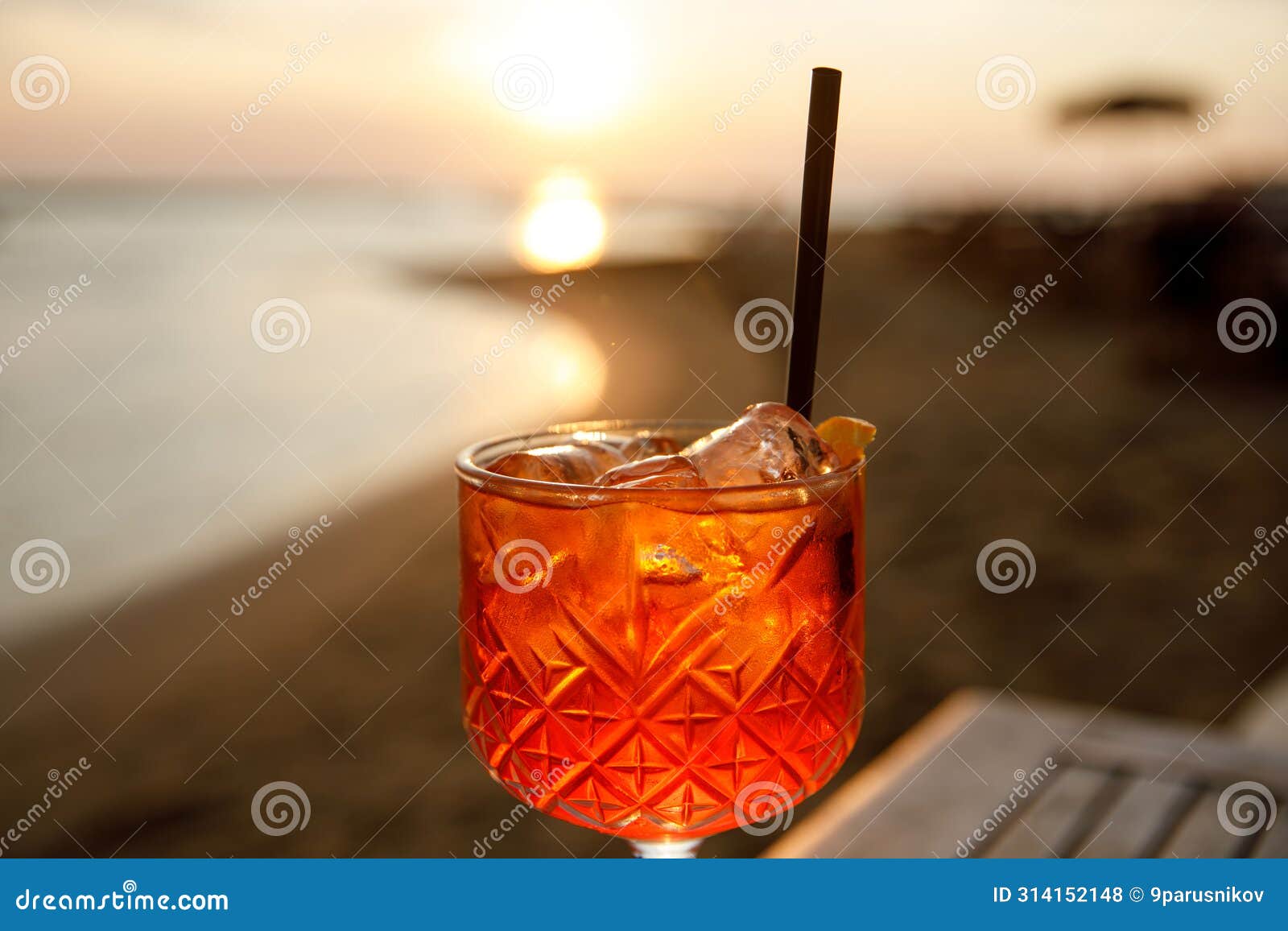 Aperol Spritz Cocktail in a Tulip Glass on a Summer Evening during ...