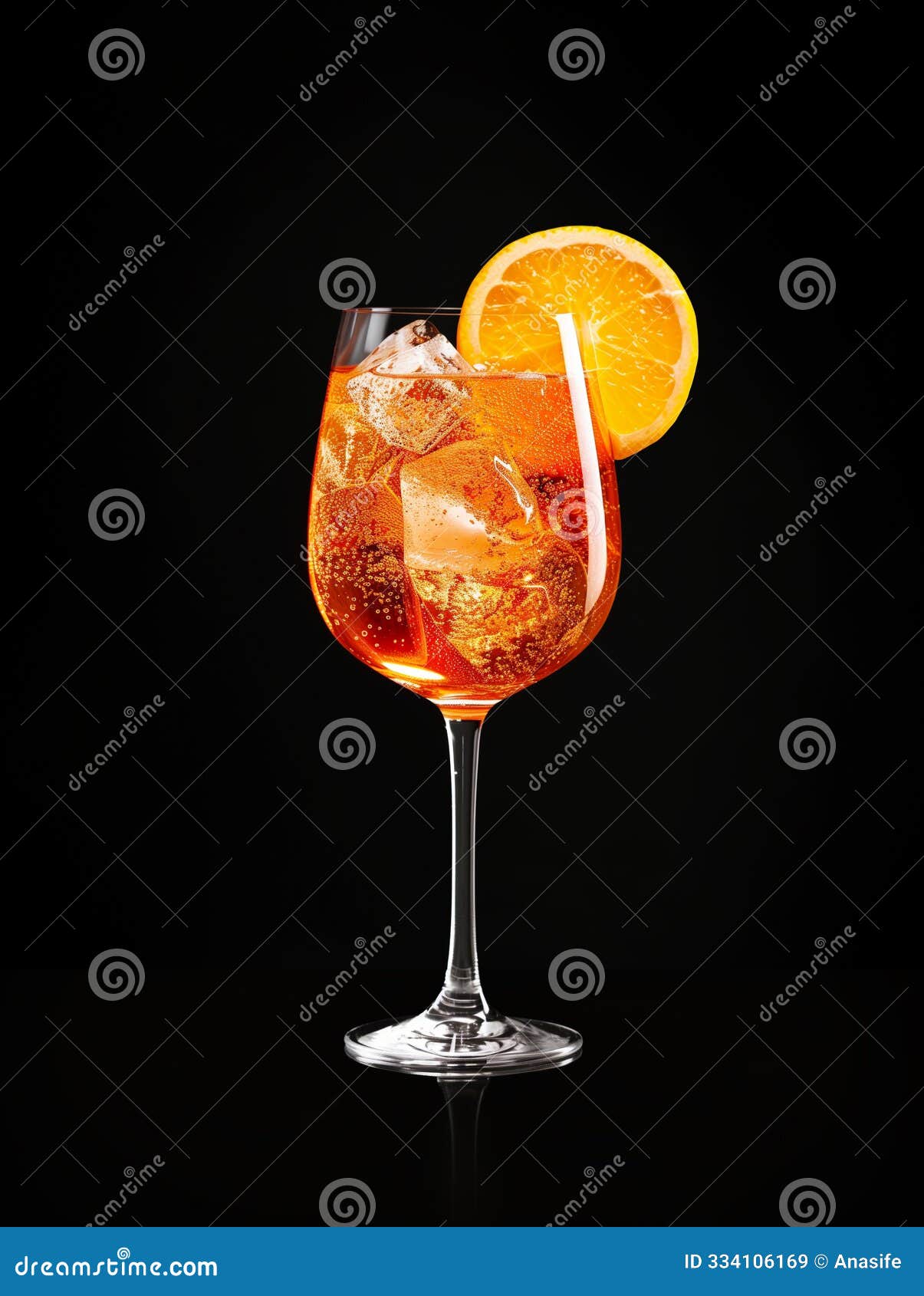 Aperol Spritz Cocktail Drink With Orange And Ice, Copy Space. Italian ...