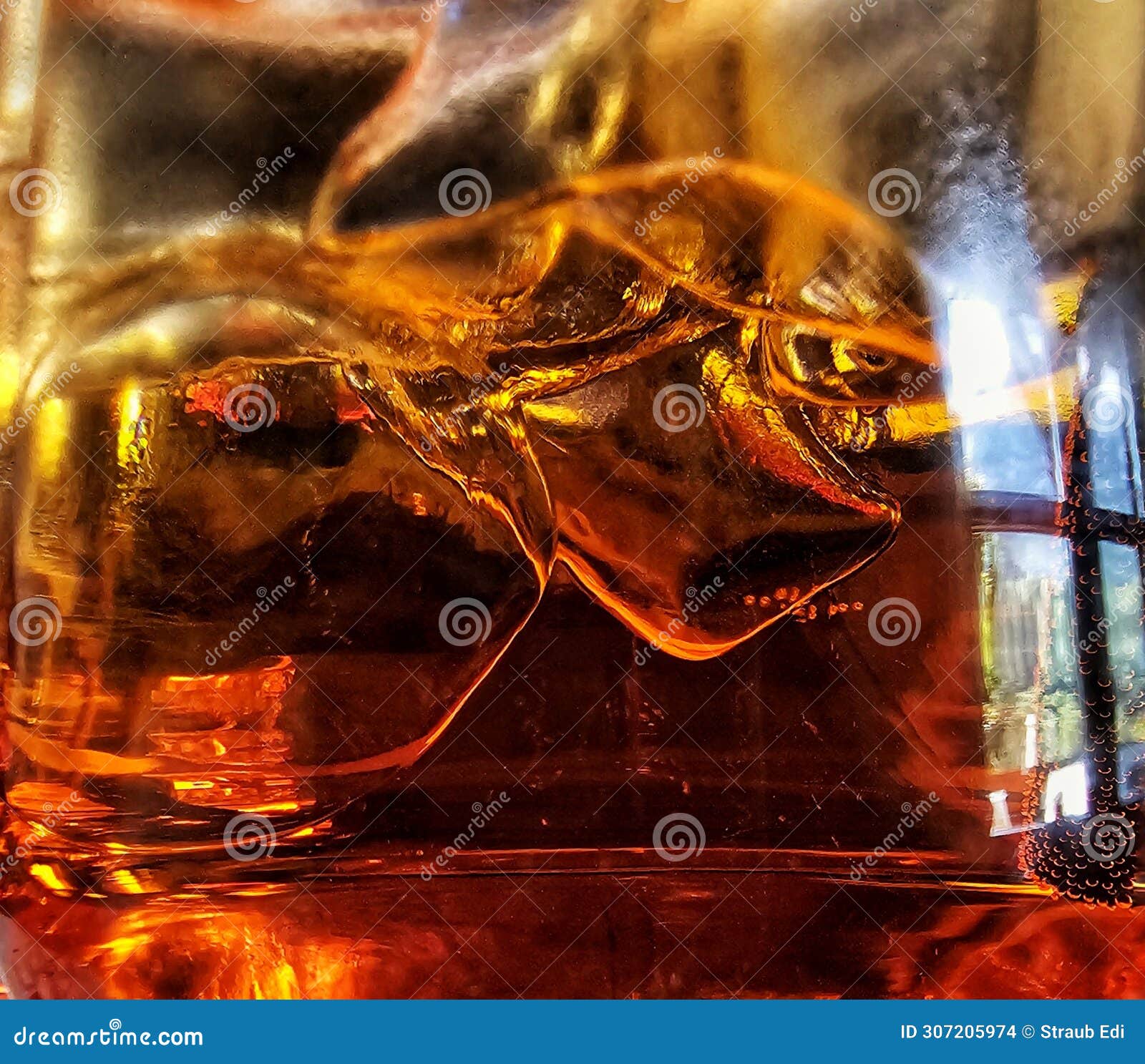 Aperol Spritz and Ice Cubes in a Clearglass Stock Photo - Image of ...