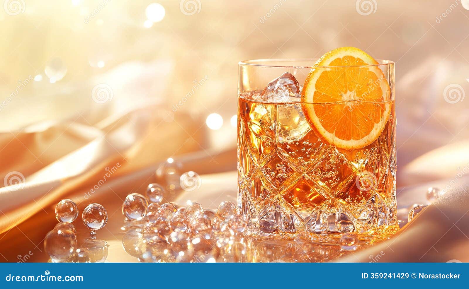 Aperol Spritz with Orange Wheel and Bubbles. Pic Stock Image - Image of ...