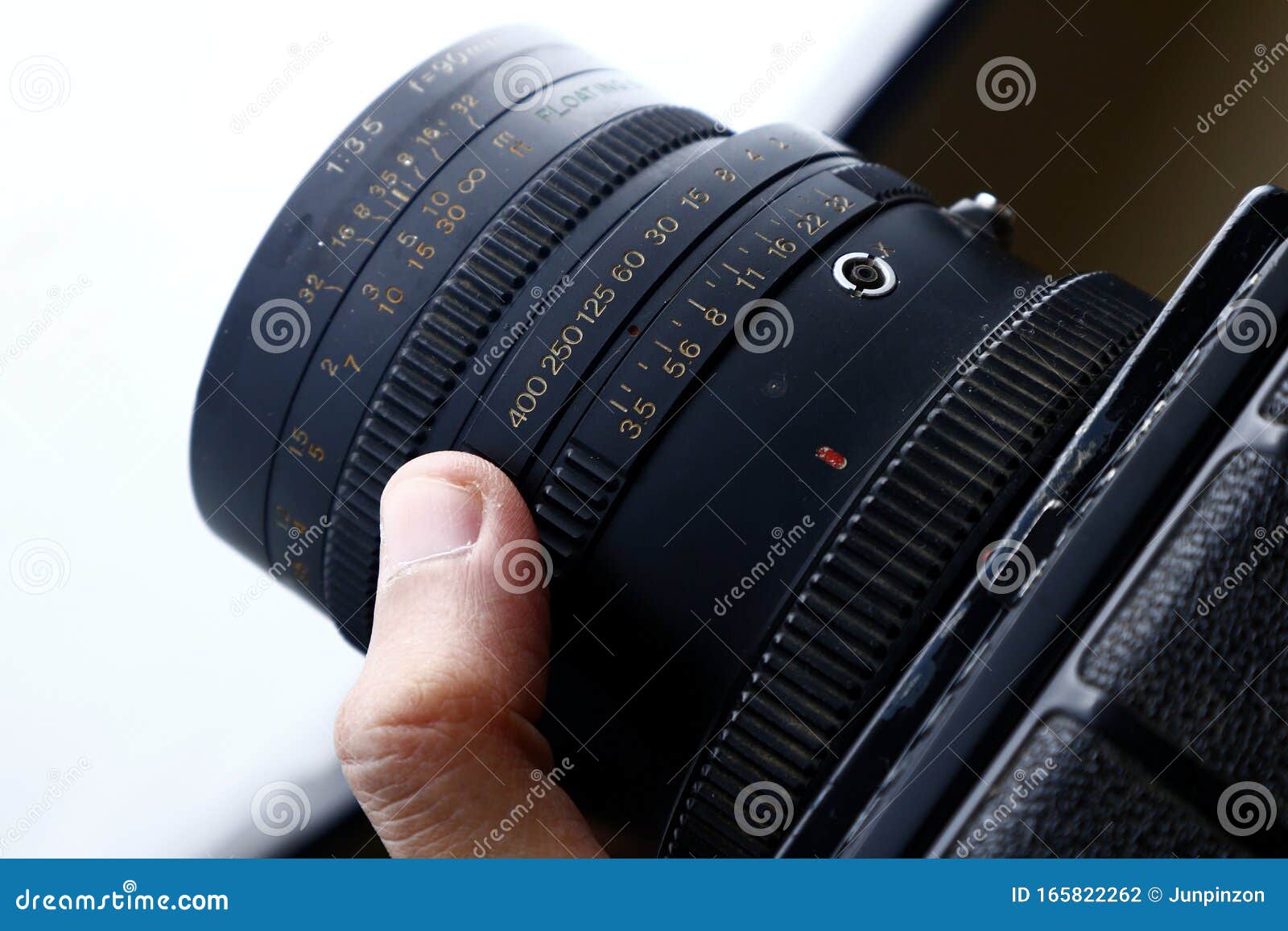 Aperture and Shutter Speed Adjustment Ring on the Lens of an Old and ...