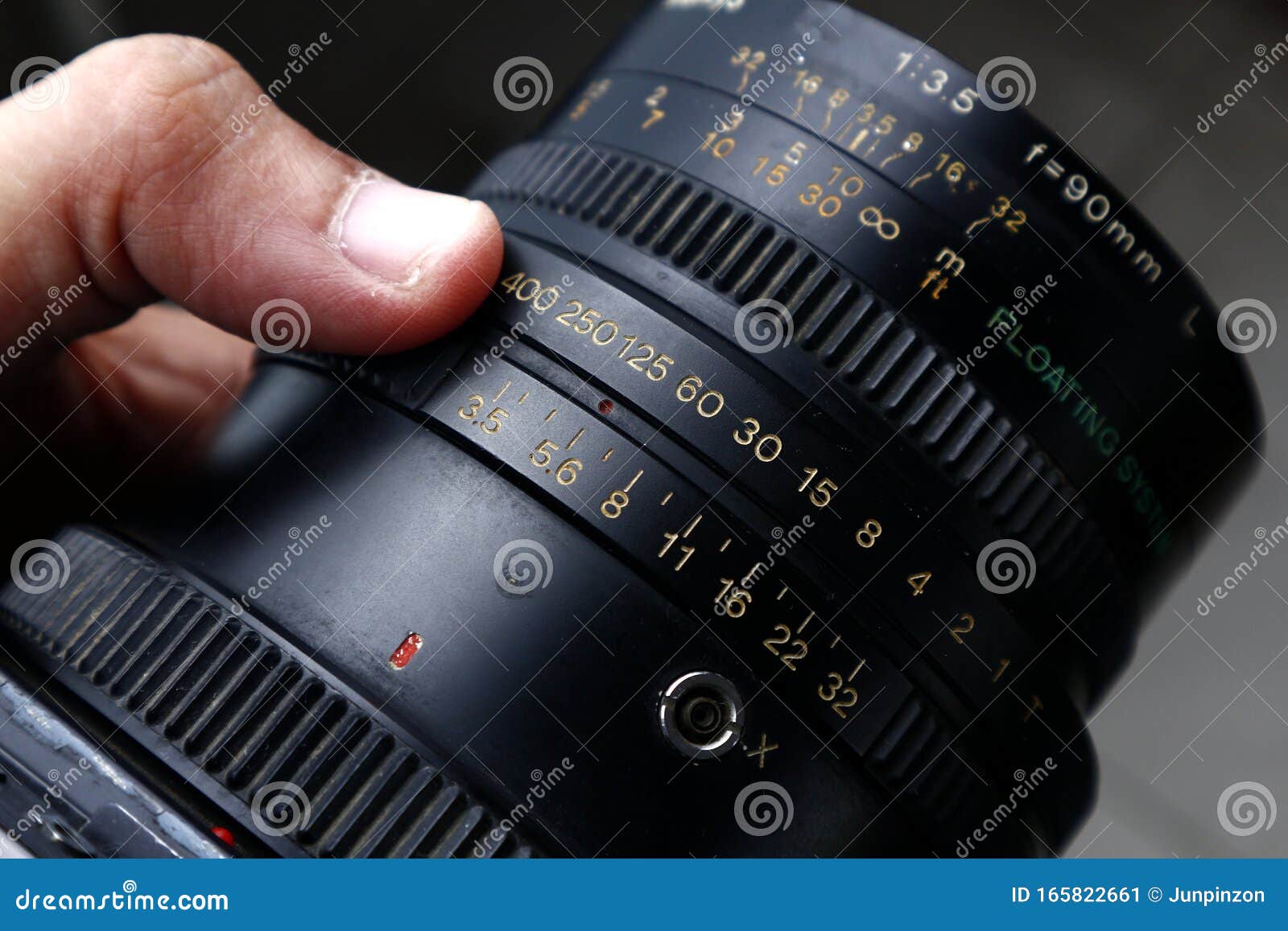 Aperture and Shutter Speed Adjustment Ring on the Lens of an Old and ...