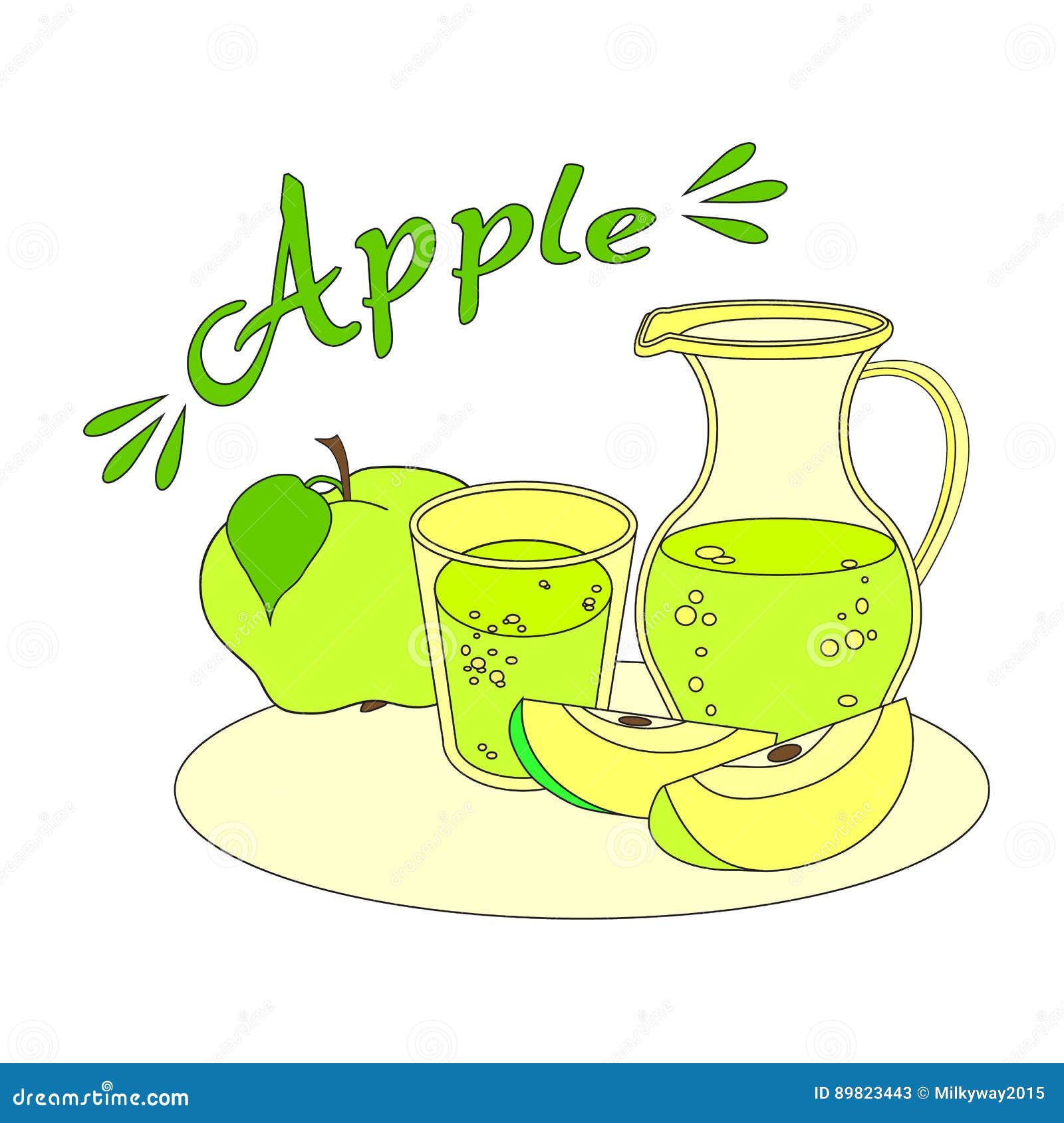 Apfelsaft Mit Glas Und Karaffe Vektor Abbildung - Illustration von ...