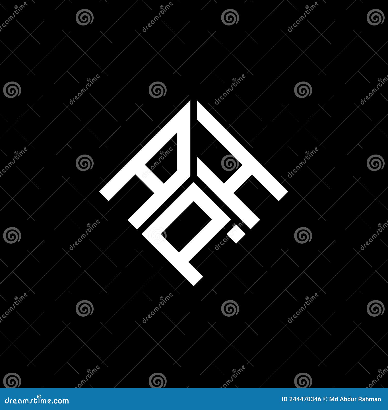 APH Letter Logo Design on Black Background. APH Creative Initials ...