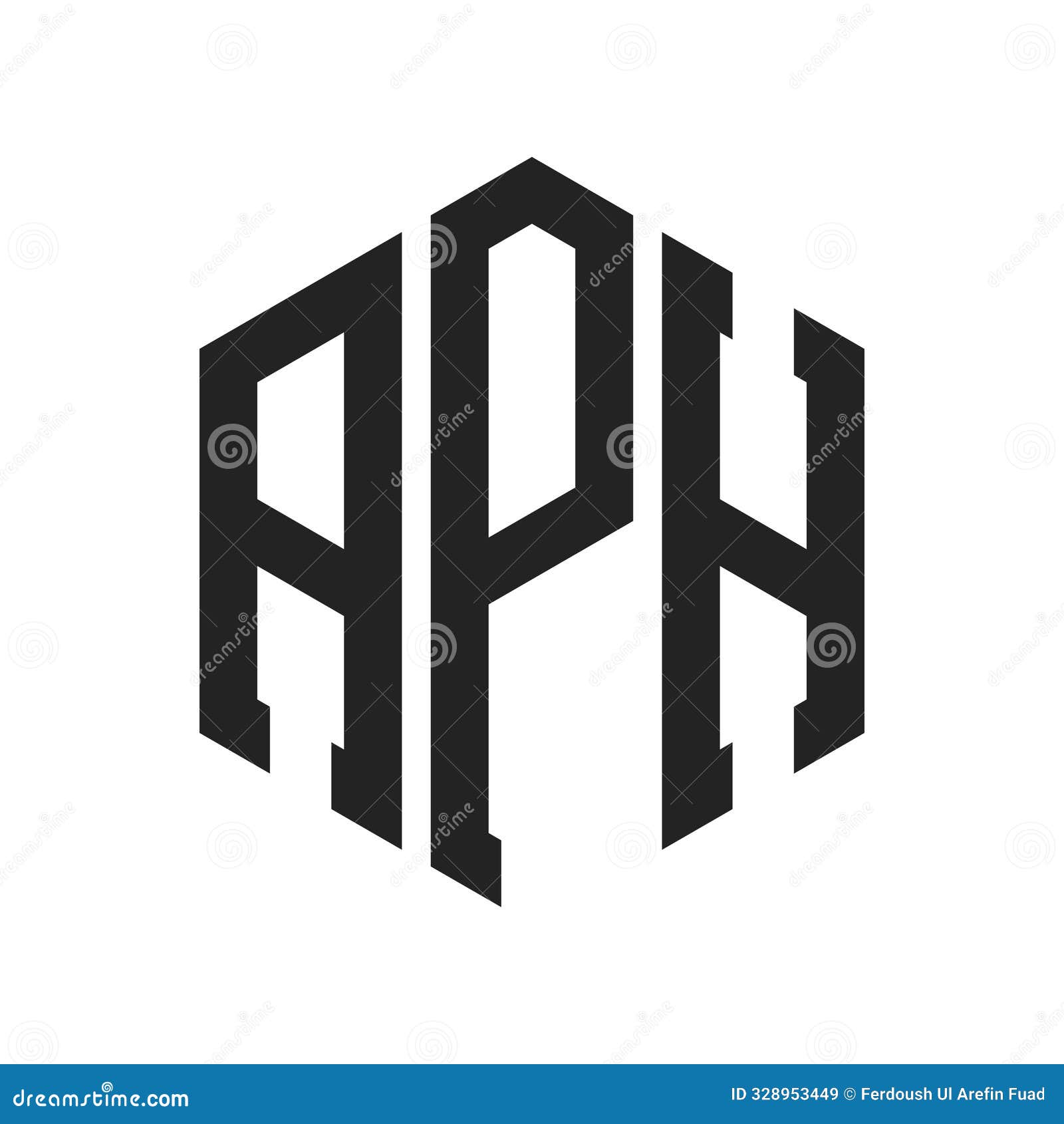 APH Logo Design. Initial Letter APH Monogram Logo Using Hexagon Shape ...