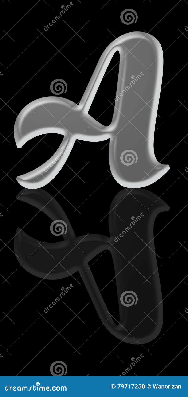 Aphabetical Script Letter - Silver Metal a Stock Illustration ...