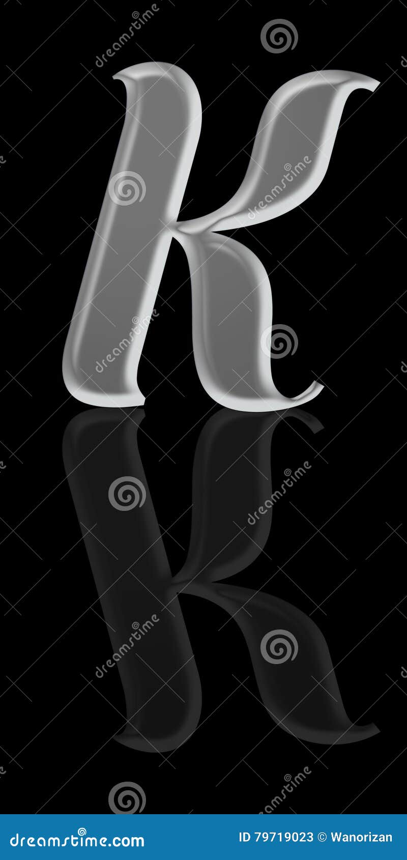 Aphabetical Script Letter - Silver Metal K Stock Illustration ...