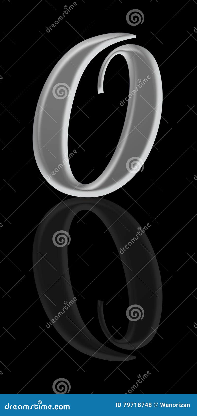 Aphabetical Script Letter - Silver Metal O Stock Illustration ...