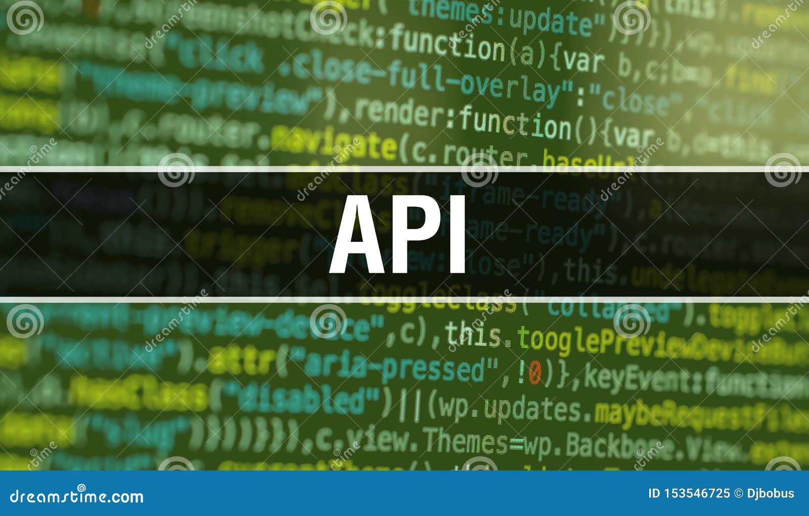 API with Abstract Technology Binary Code Background.Digital Binary Data ...