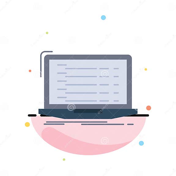 Api, App, Coding, Developer, Laptop Flat Color Icon Vector Stock Vector - Illustration of ...