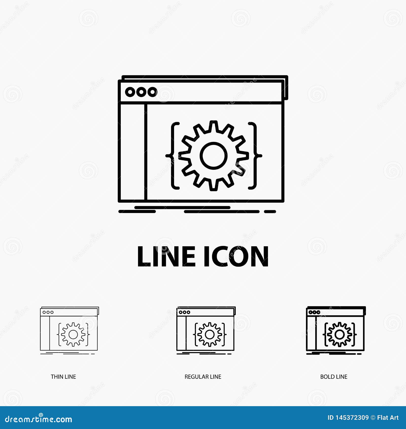 Api App Coding Developer Software Icon In Thin Regular And Bold Line Style Vector