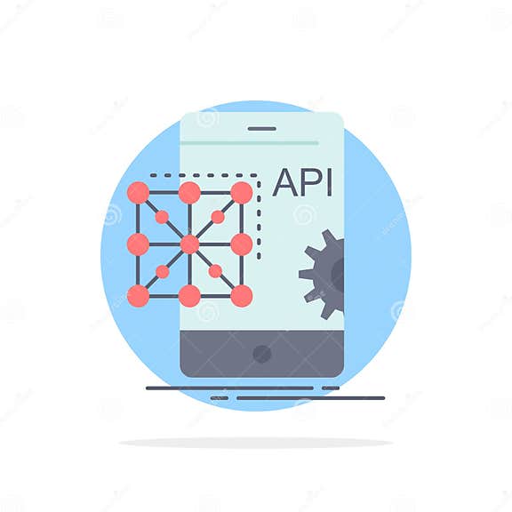 Api Application Coding Development Mobile Flat Color Icon Vector Stock Vector Illustration 5485