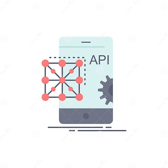 Api, Application, Coding, Development, Mobile Flat Color Icon Vector Stock Vector - Illustration ...