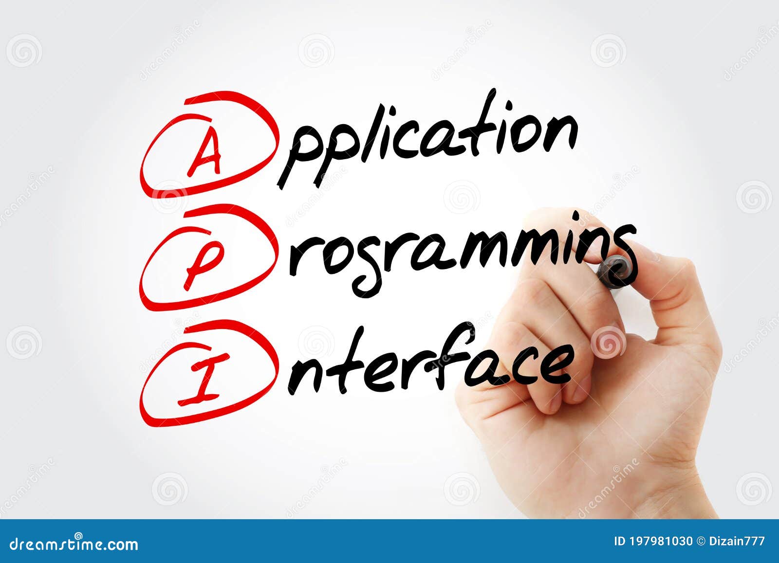 API - Application Programming Interface Acronym with Marker, Technology Concept Background Stock ...